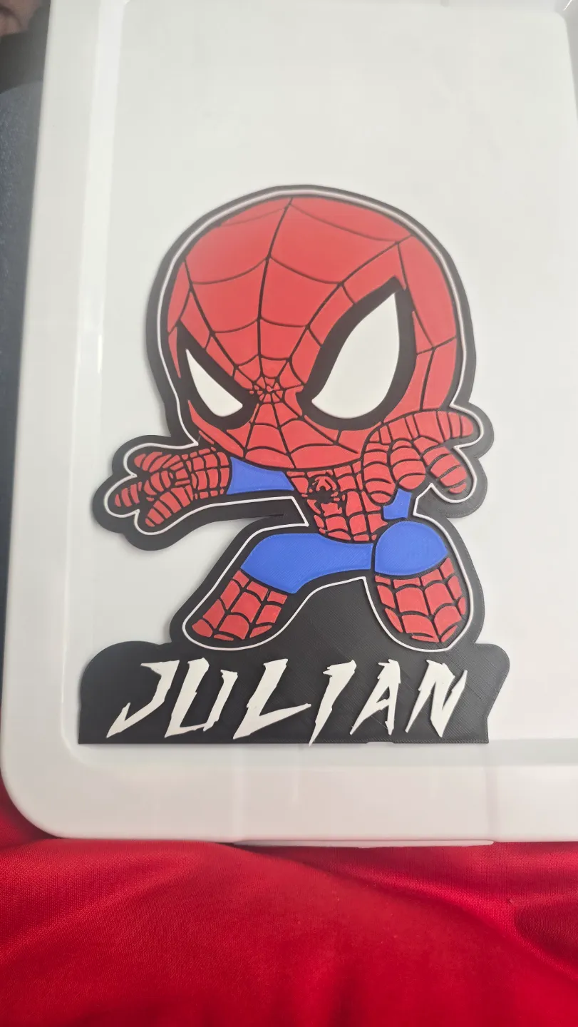 Customize spiderman name plate - Free 3D Print Model - MakerWorld