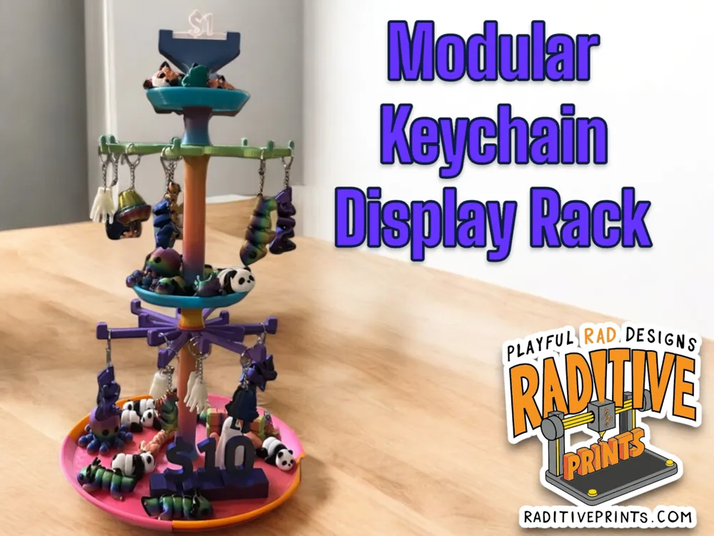 Spinning Modular Keychain Display Rack by Raditive Prints MakerWorld ...