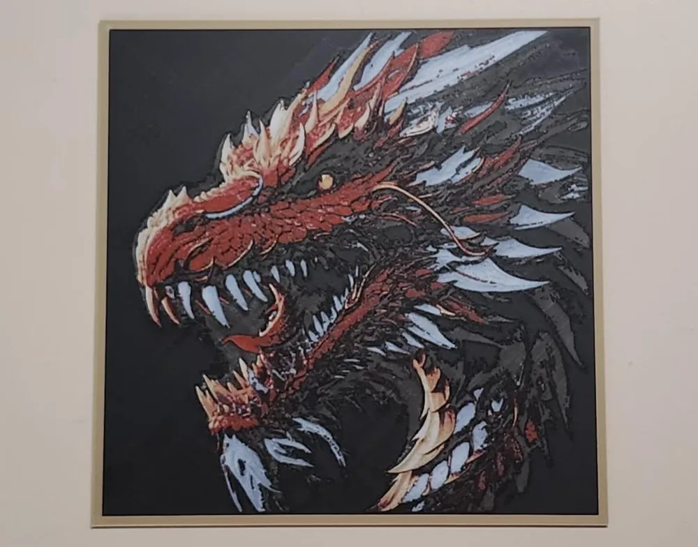 Red Dragon (hueforge) by briankstan MakerWorld: Download Free 3D Models