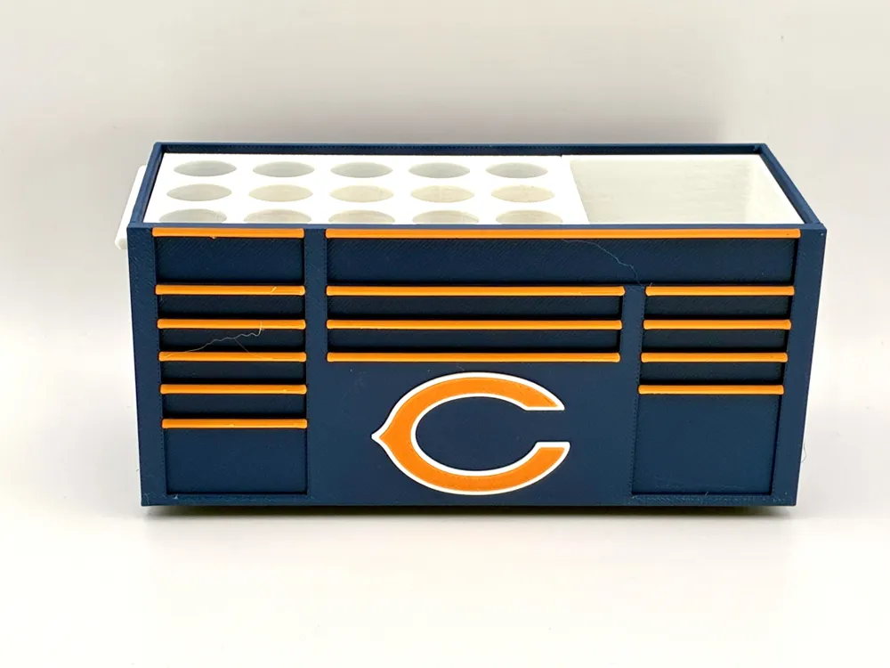 Chicago Bears NFL football toolbox desk pen holder - Free 3D Print ...