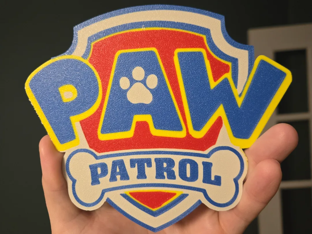 Paw Patrol Logo - 4 Colors - Free 3D Print Model - MakerWorld
