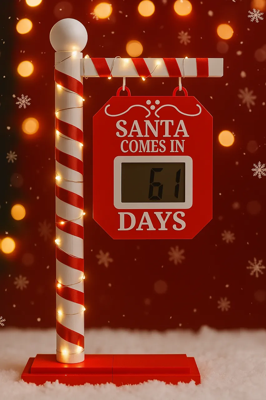 Santa Claus Countdown Stand for Christmas - Free 3D Print Model ...