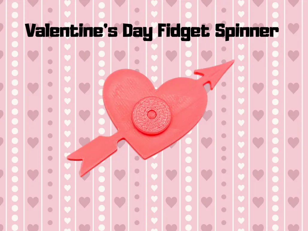 Valentine's Day Heart Spinner - Cupid Arrow Fidget - Free 3D Print ...