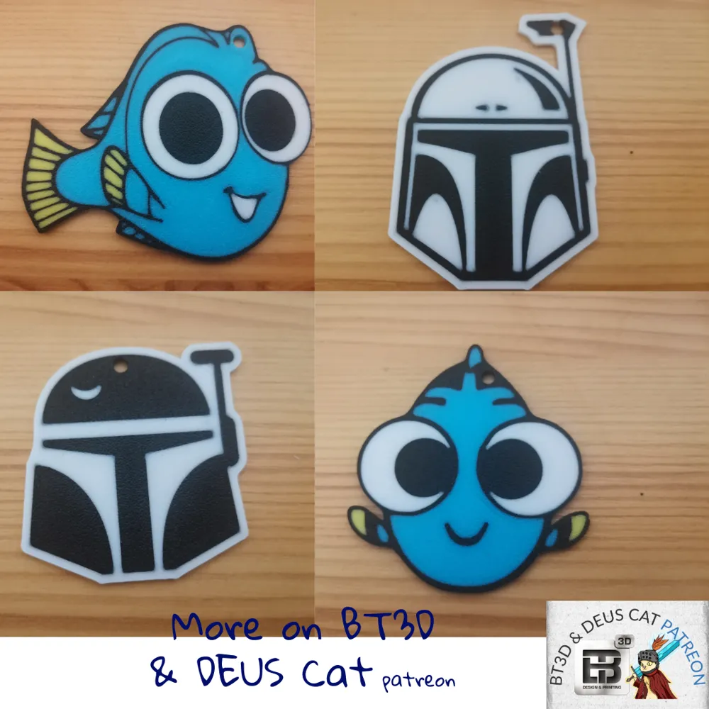 Multicolor Dory from Finding Nemo keychain by BT3D printing - MakerWorld