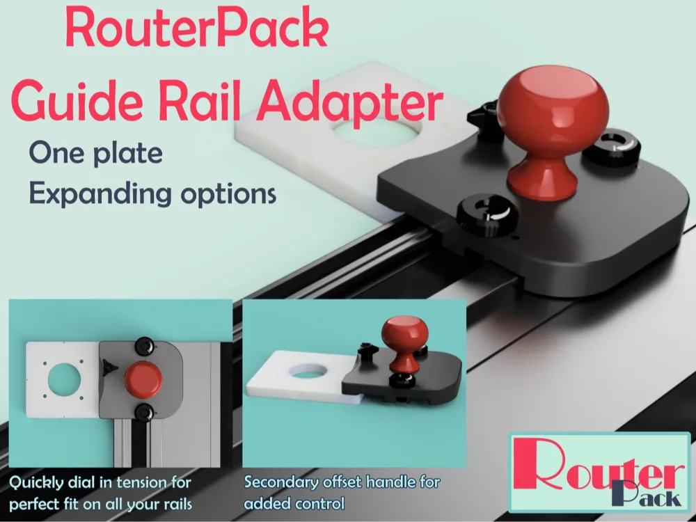 RouterPack Compact Router Guide Rail Adapter by dStego - MakerWorld