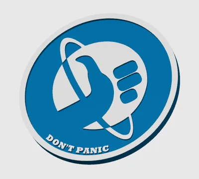Coaster - Hitchhiker's Guide to the Galaxy (Don't panic / 42) by Zappelbrox - MakerWorld