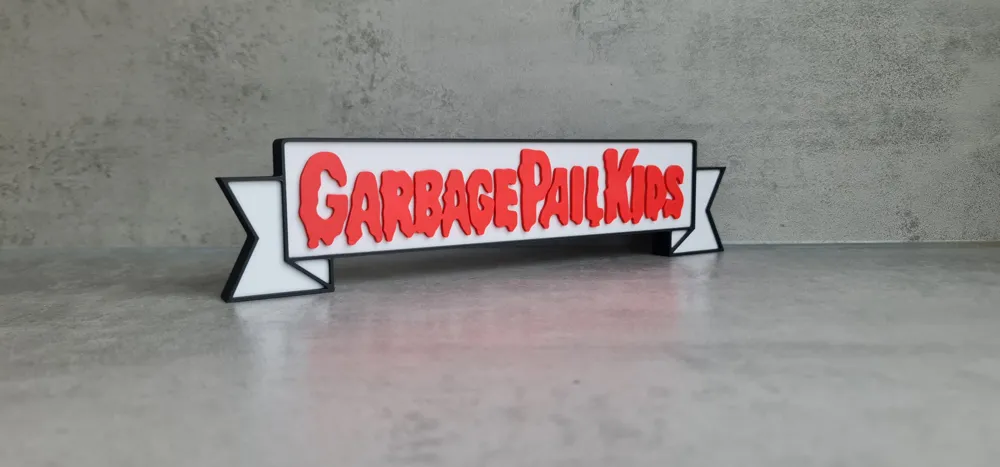 GPK Garbage Pail Kids Logo / Sign (banner style) - Free 3D Print Model ...