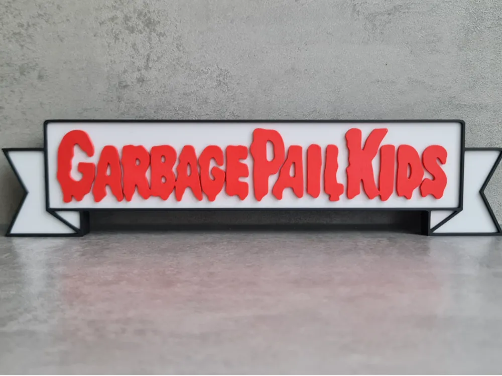 GPK Garbage Pail Kids Logo / Sign (banner style) - Free 3D Print Model ...