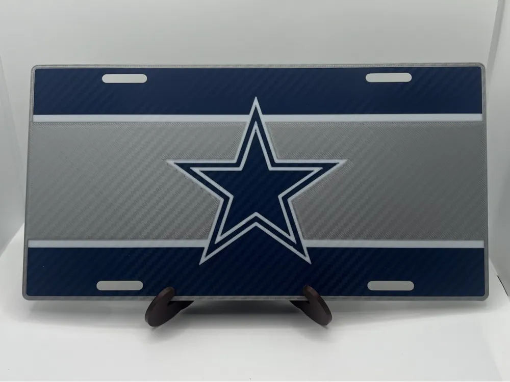 NFL Team License Plate - Dallas Cowboys - Free 3D Print Model - MakerWorld