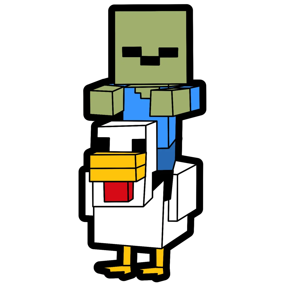 Minecraft Chicken Jockey AMS Keychain by FelixSMakerWorld: Download ...