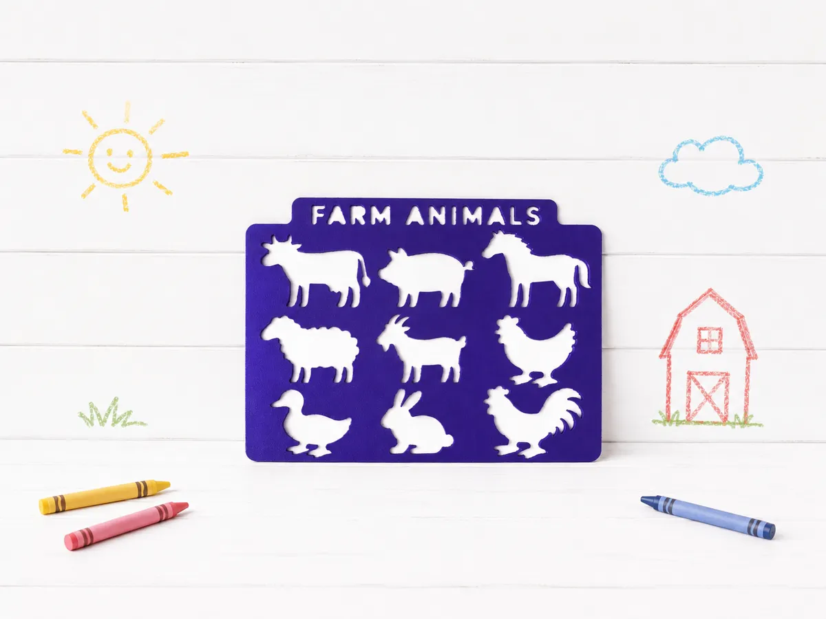Kids Farm Animal Stencil for Drawing & Tracing - Free 3D Print Model ...