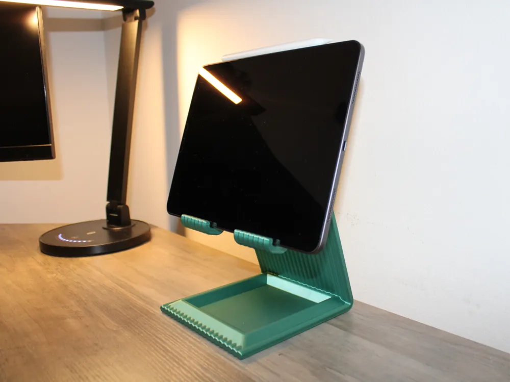 Modern Tablet Stand with Storage Place by Franken 3D - MakerWorld