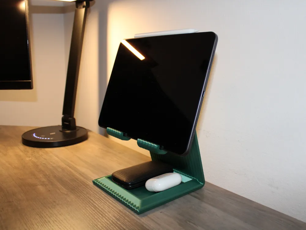Modern Tablet Stand with Storage Place by Franken 3D - MakerWorld