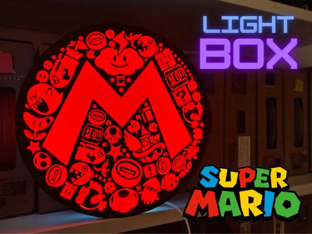 Collage Super Mario LightBox Led Lamp by julianfjMakerWorld: Download ...
