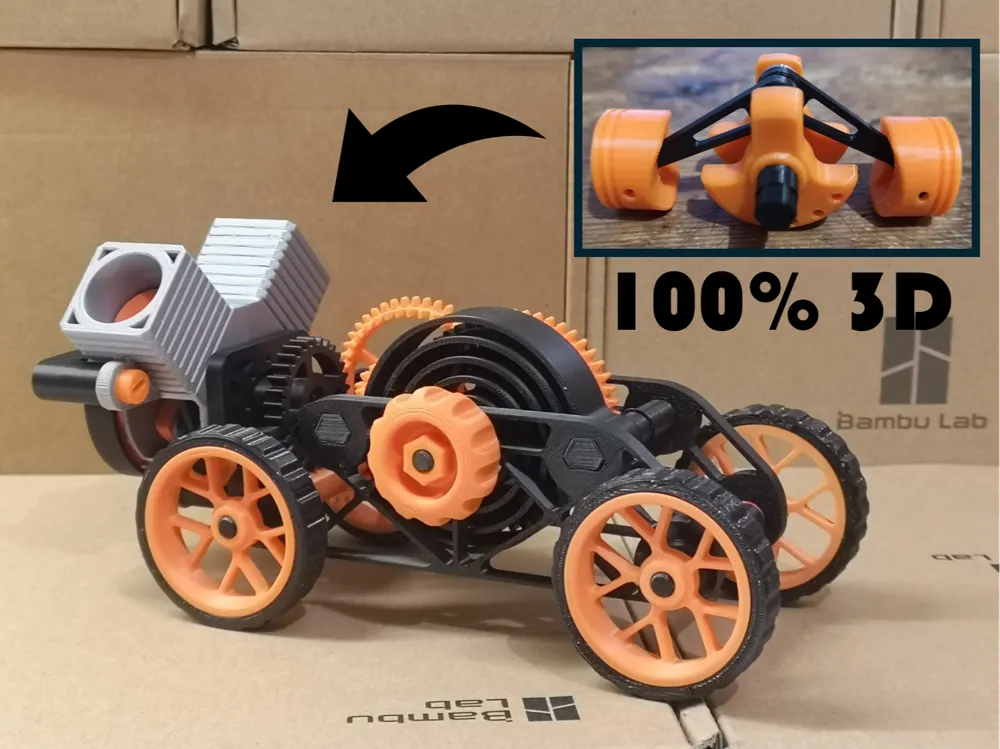 Wind-up Car + 2-cylinder engine by AD-Concept MakerWorld: Download Free ...