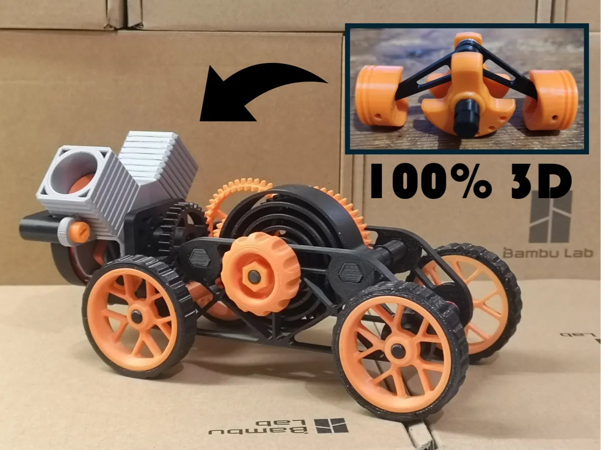 Wind-up Car + 2-cylinder engine by AD-Concept MakerWorld: Download Free ...