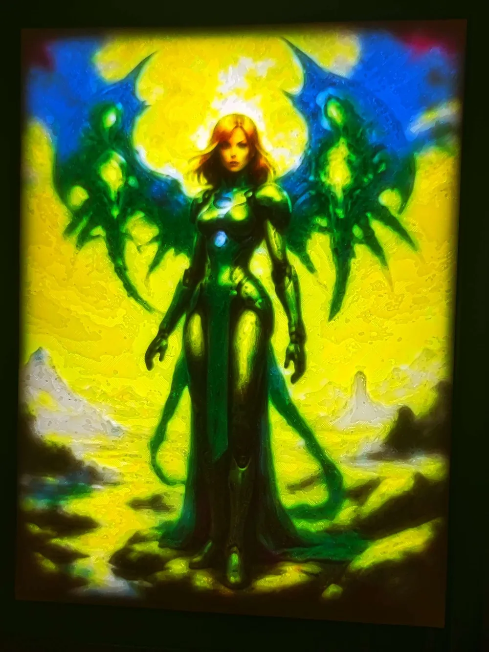Lithophane Art : "Fallen Dragon Warrior" For BL Lithophane Frame by ...
