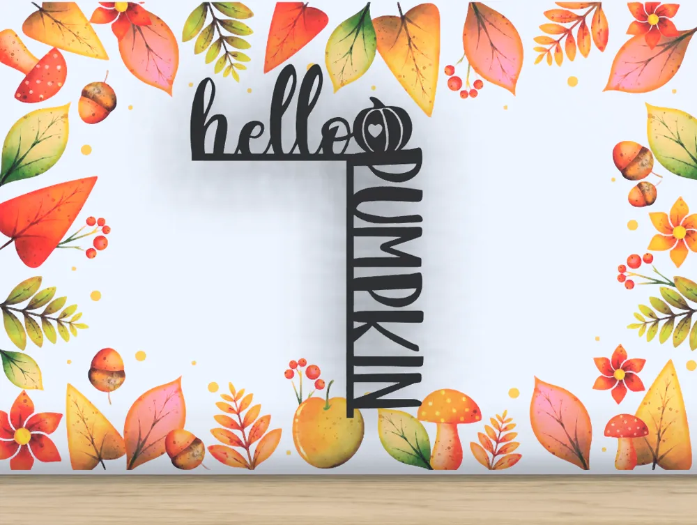Hello Pumpkin Door Corner - Thanksgiving Decor by JF-699 - MakerWorld