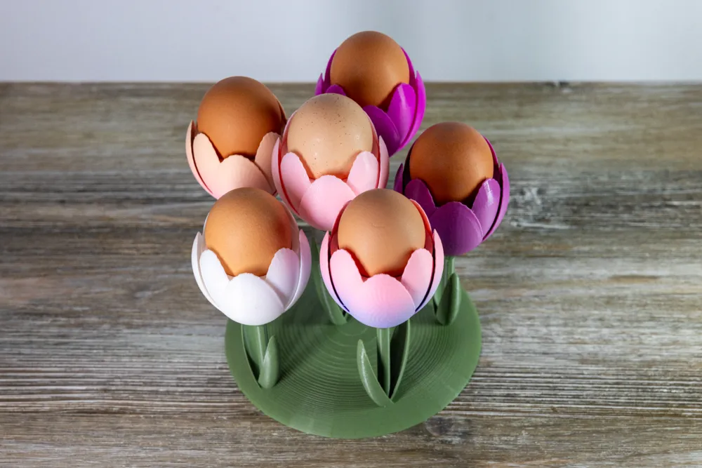 Flower Egg Rack (6 ct) by dry3210 MakerWorld: Download Free 3D Models