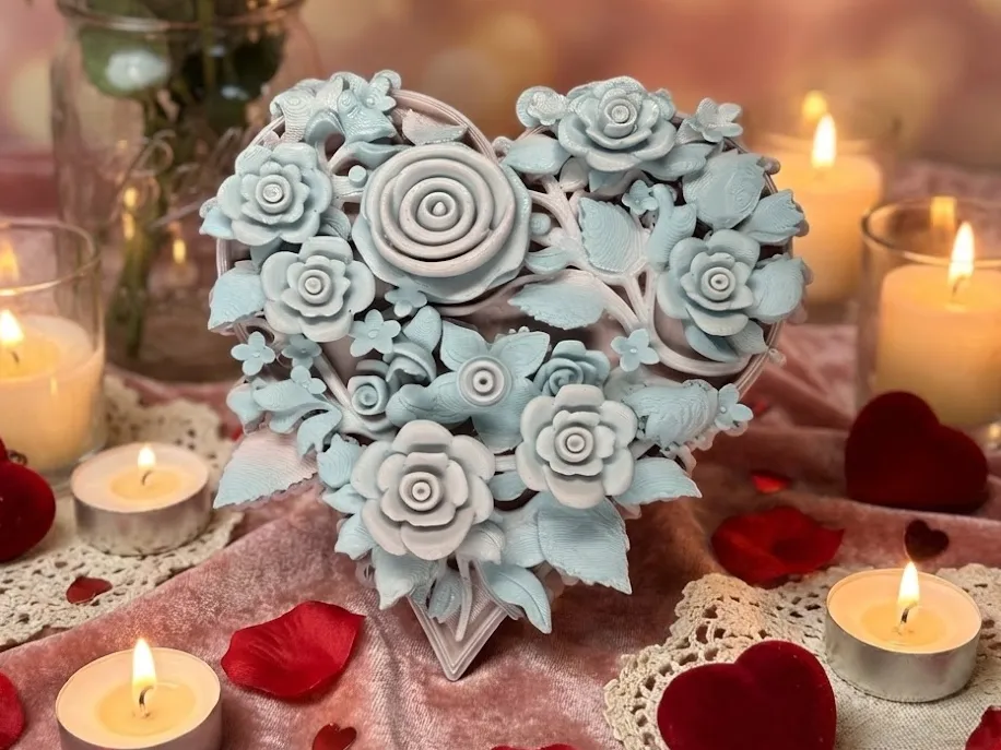 Flower Heart – Roses - Romantic Valentine's Day - Free 3D Print Model ...