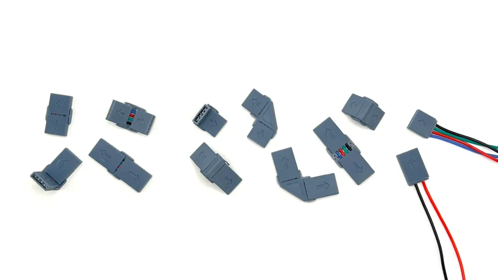 Full Kit of LED Stripe Fast Connectors 2/3/4 PINS - Free 3D Print Model ...