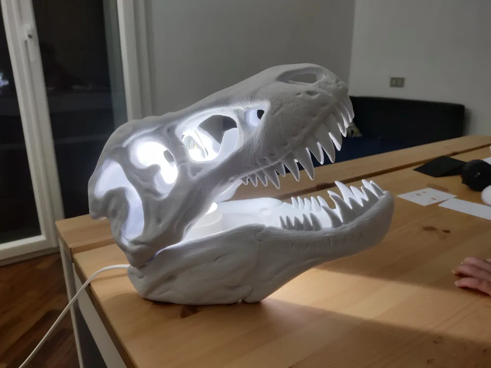 T-Rex Lamp dinosaur skull Remixed by TocToc3dPrint - MakerWorld