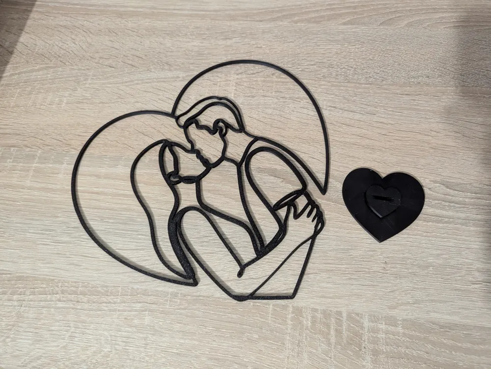 Endless Love - Minimalist Kissing Couple - Free 3D Print Model - MakerWorld