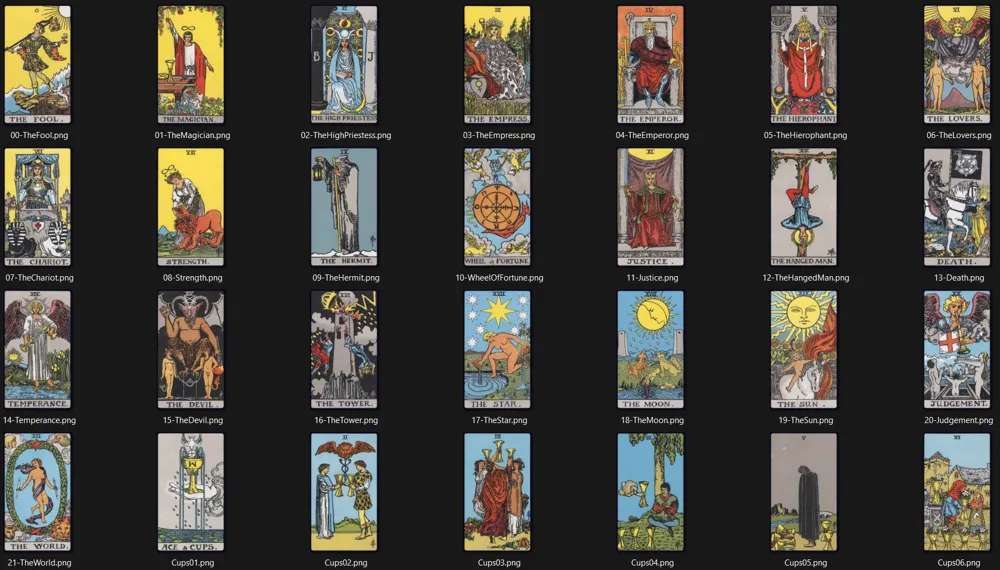 All 78 Tarot Cards Rider-Waite Smith full Deck - Free 3D Print Model ...