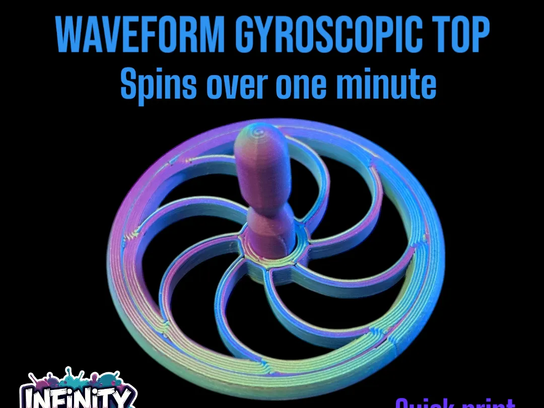 WAVEFORM TOP - GYROSCOPE SPINNING TOP by INFINITY 3D PRINTS MakerWorld ...