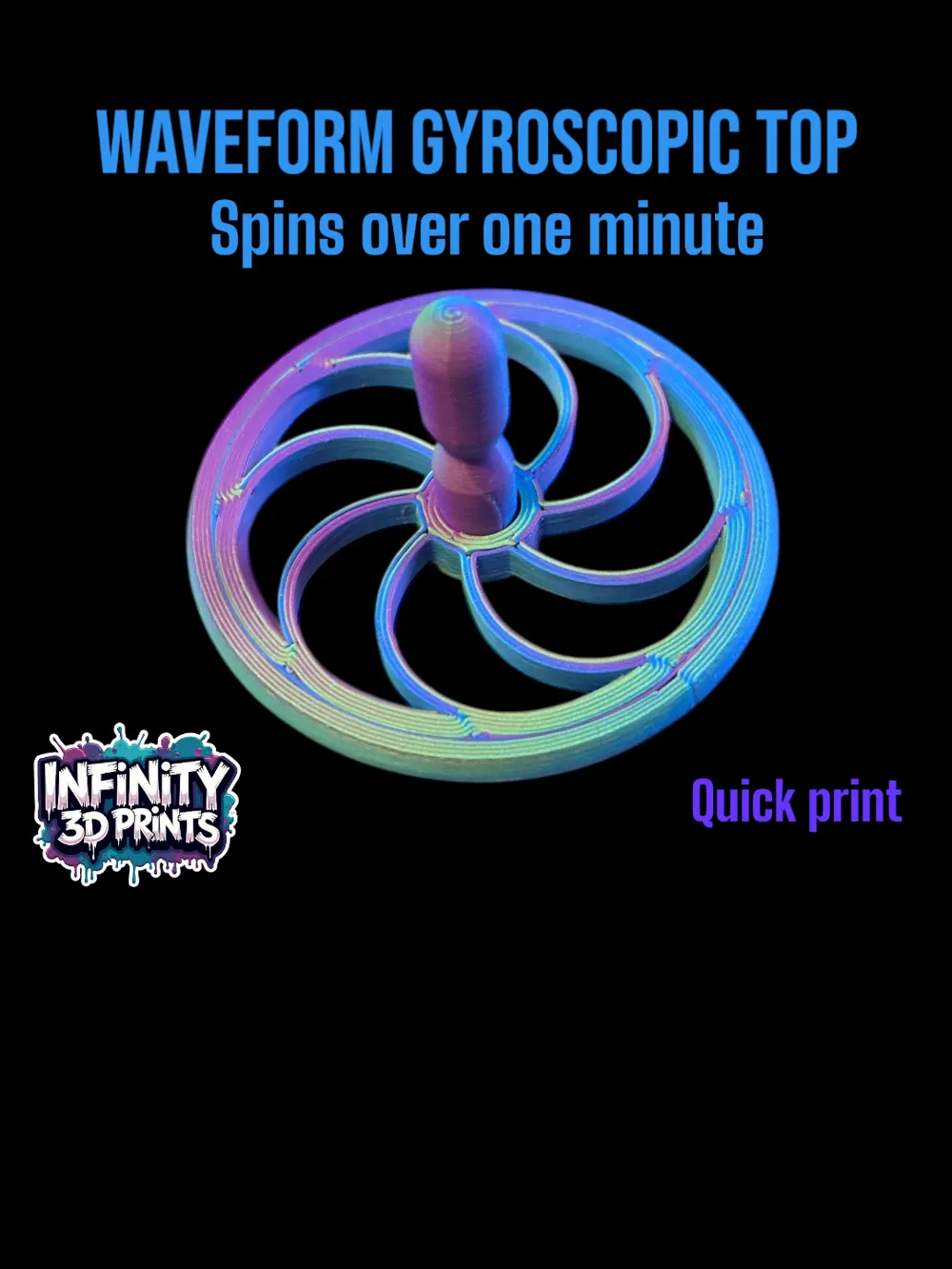 WAVEFORM TOP - GYROSCOPE SPINNING TOP by INFINITY 3D PRINTS MakerWorld ...
