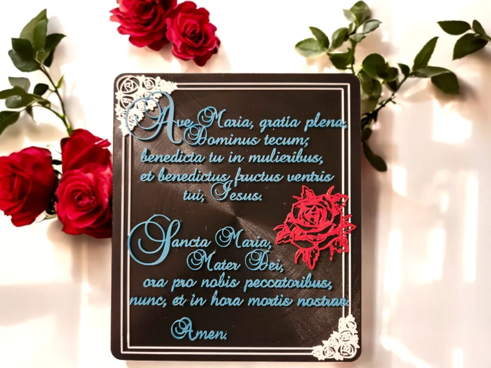 Ave Maria Plaque by PrincessMonter MakerWorld: Download Free 3D Models