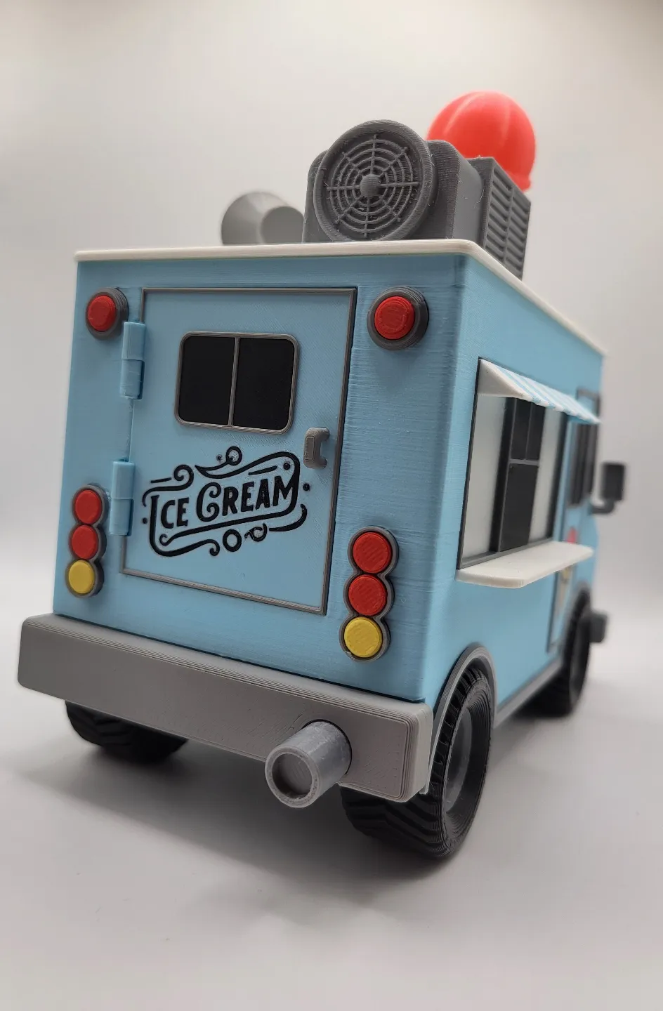Ice Cream Truck with working headlights - Free 3D Print Model - MakerWorld