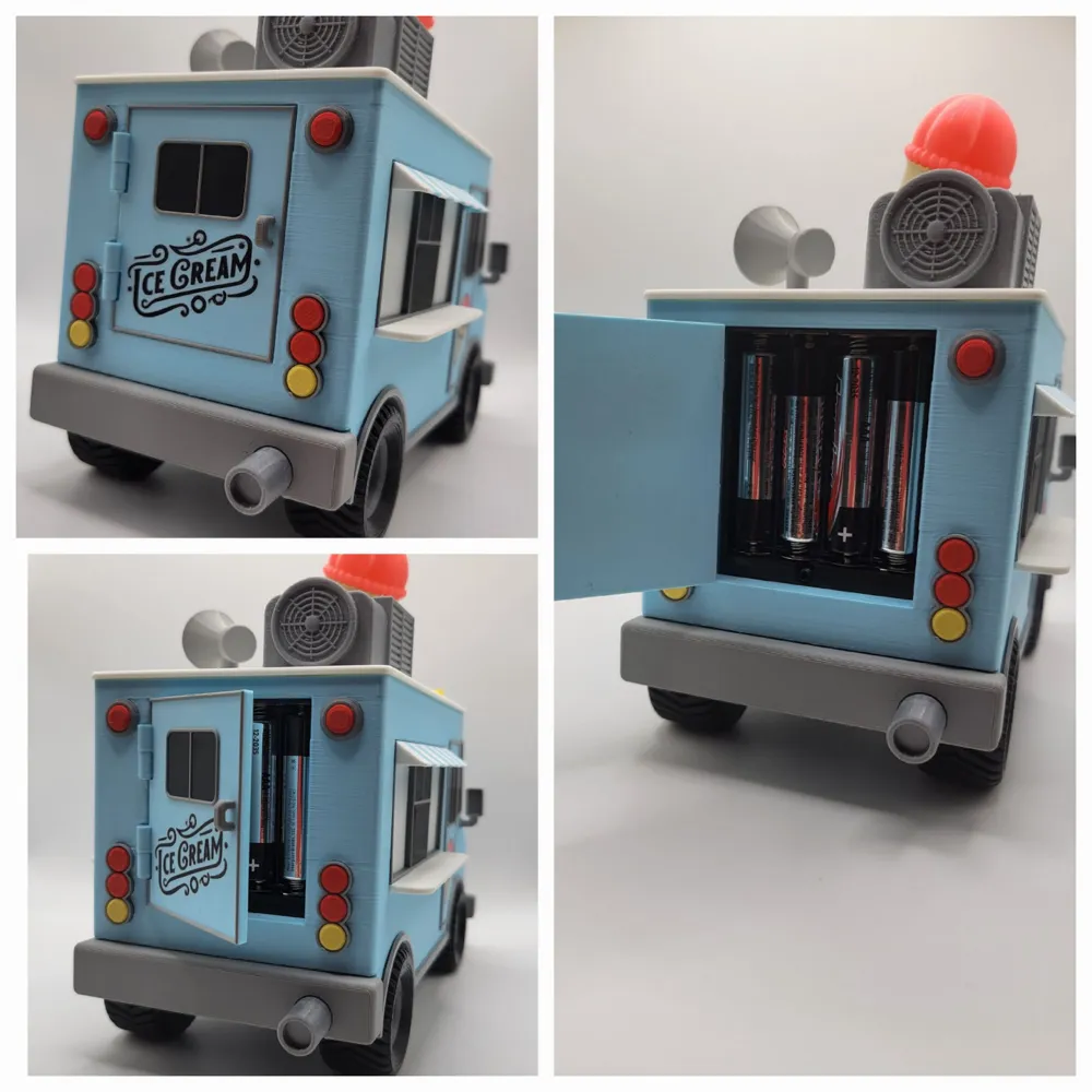 Ice Cream Truck with working headlights - Free 3D Print Model - MakerWorld