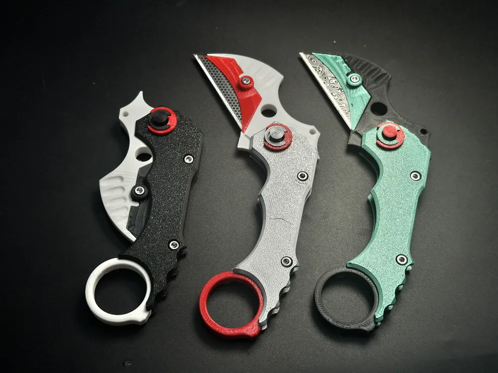 Pivot-Button Folding Utility Knife ,Karambit by Trent Studio MakerWorld: Download Free 3D Models