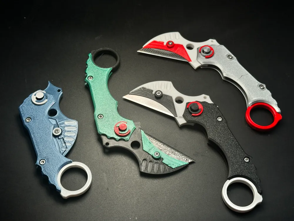 Pivot-Button Folding Utility Knife ,Karambit by Trent Studio MakerWorld: Download Free 3D Models