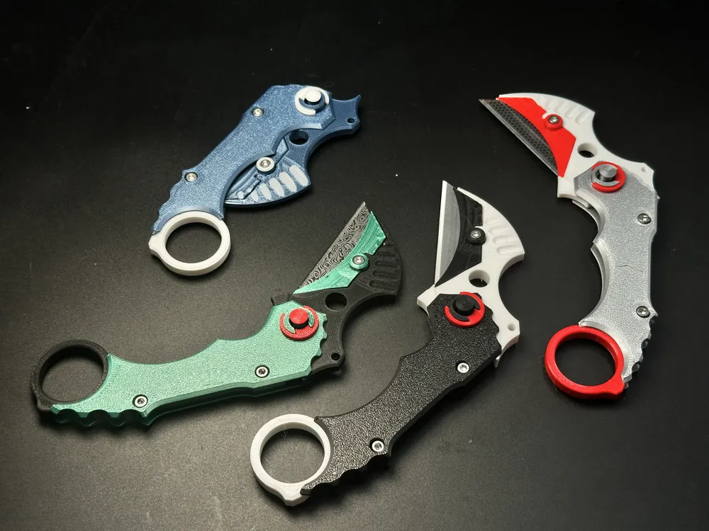 Pivot-Button Folding Utility Knife ,Karambit by Trent Studio MakerWorld: Download Free 3D Models