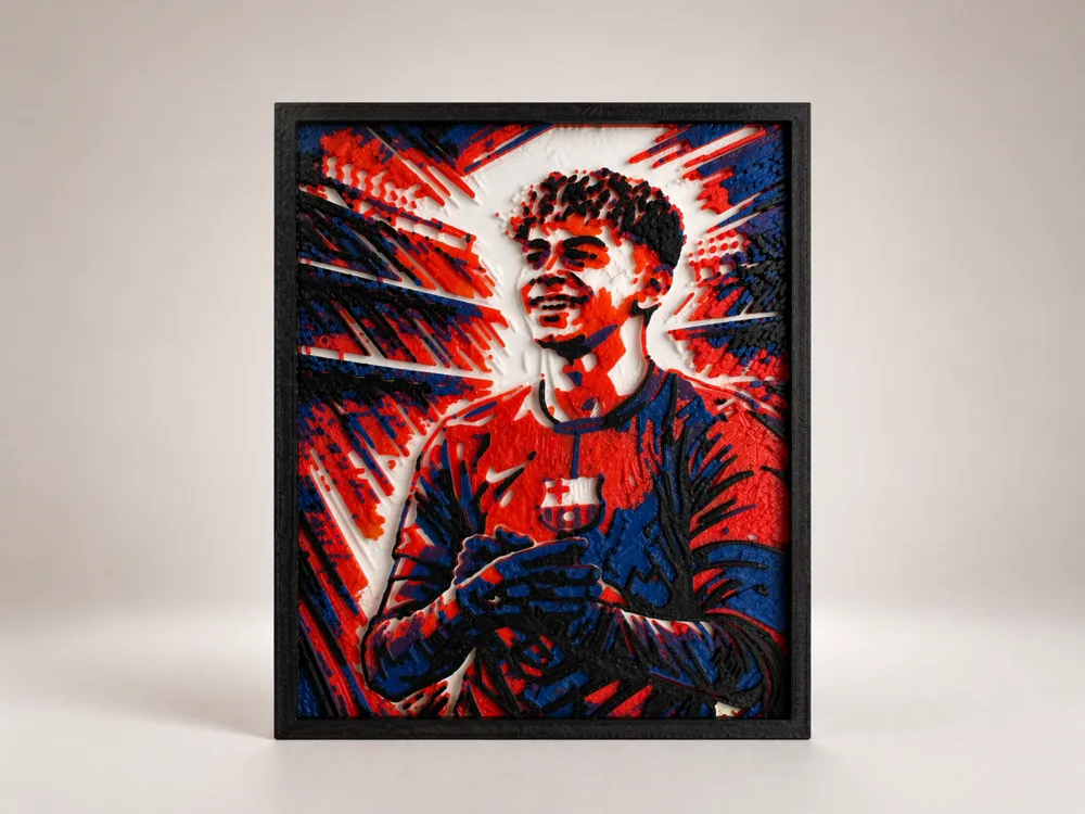 Lamine Yamal Football Wall Art - Free 3D Print Model - MakerWorld