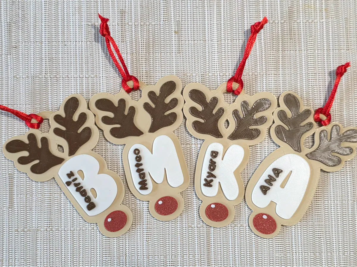 Reno de Navidad con Letra y nombre editable - Modelo de impresión 3D ...