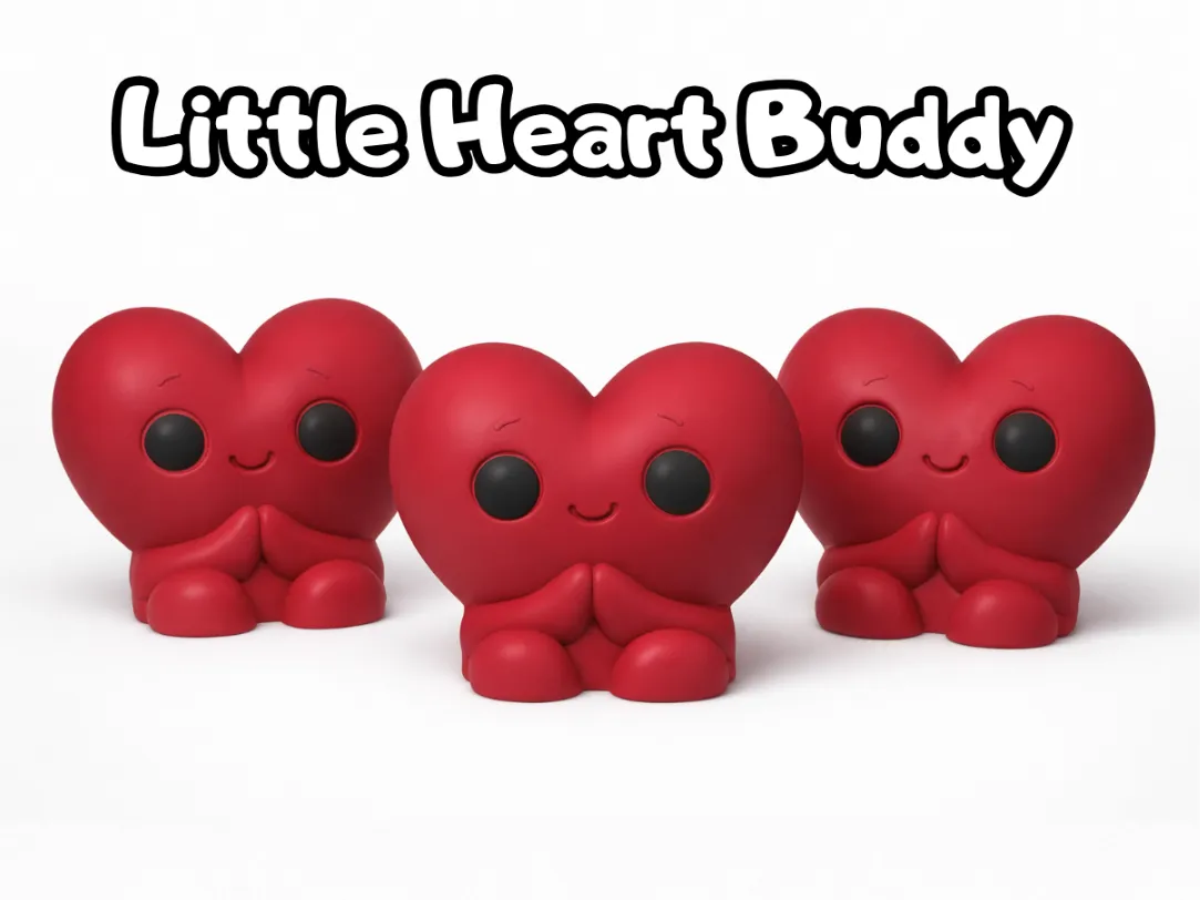 Little Heart Buddy – Tiny Love Friends - Free 3D Print Model - MakerWorld