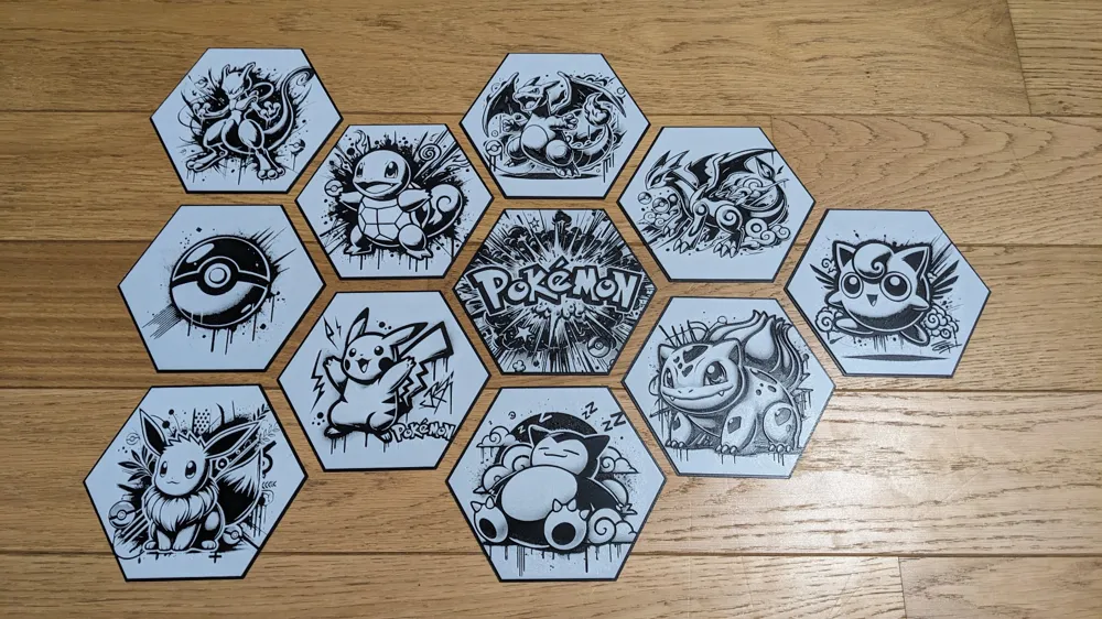 Pokemon Pikachu Hueforge Hexagon by Sebastien - MakerWorld