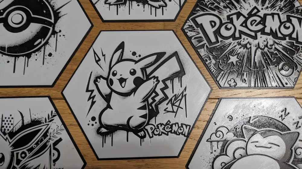 Pokemon Pikachu Hueforge Hex Hexagon by Seb3D MakerWorld: Download Free ...