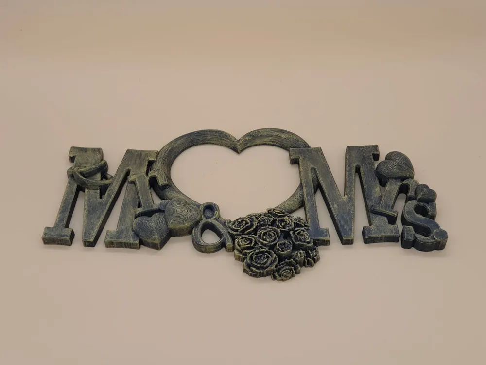 Mr and Mrs Wedding Picture Frame - Free 3D Print Model - MakerWorld