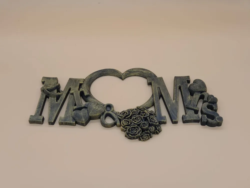 Mr and Mrs Wedding Picture Frame - Free 3D Print Model - MakerWorld
