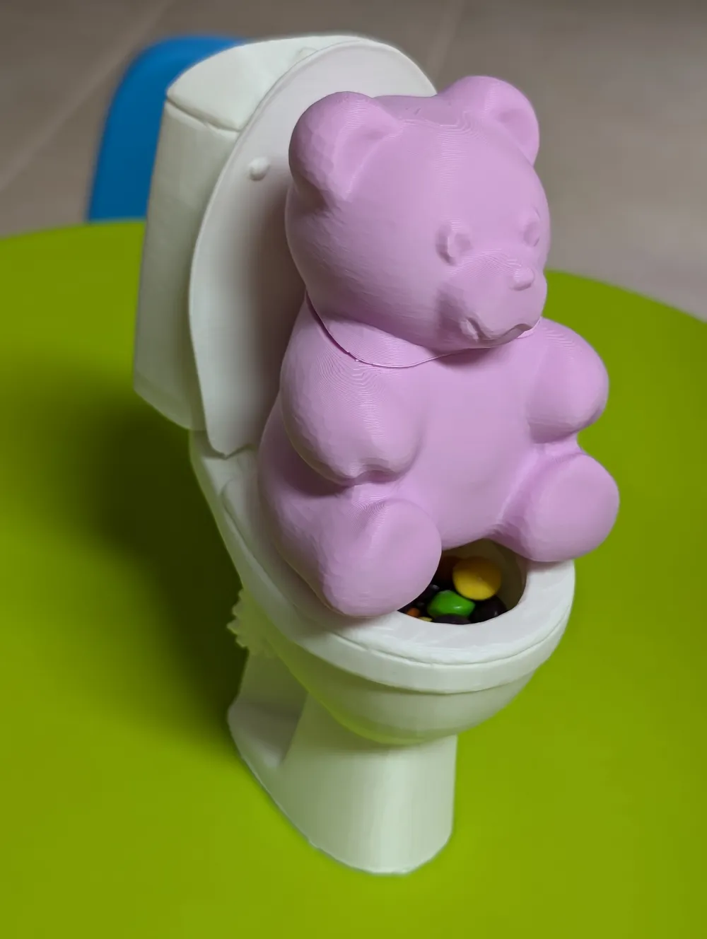 Gummy Bear Toilet candy Dispenser - Free 3D Print Model - MakerWorld