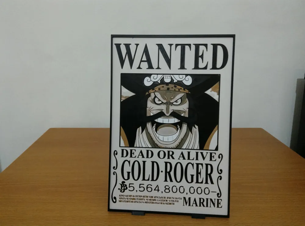 Gold Roger Wanted (Collection) by HueForge-Crewss MakerWorld: Download Free 3D Models