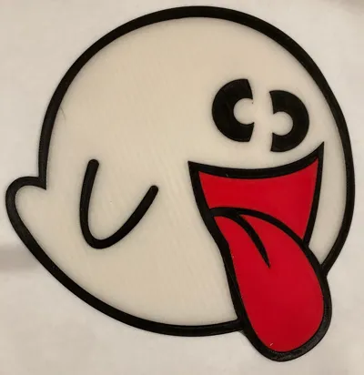 Multi Material Boo Ghost from Super Mario Bros by nleskiw - MakerWorld