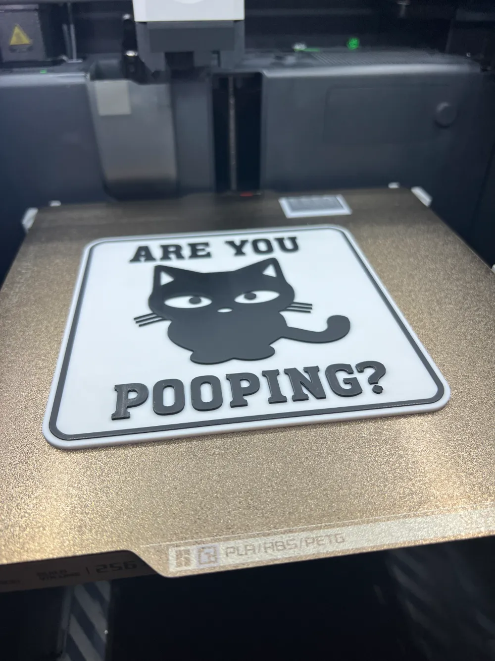 Funny Are you Pooping Cat sign by 3DPrinting4fun MakerWorld: Download ...
