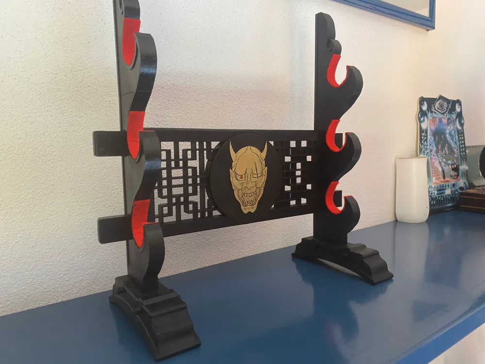 Triple Katana Stand (Demon Zoro version) (A1 mini) - Free 3D Print ...