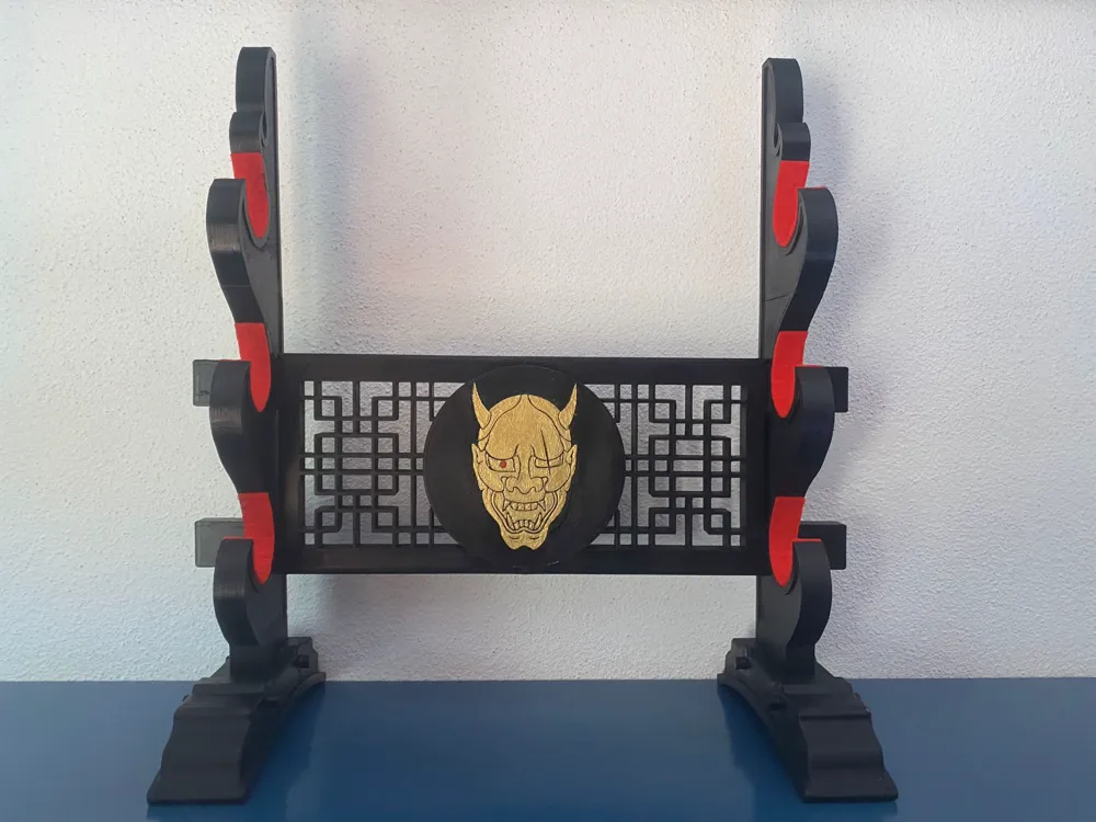 Triple Katana Stand (Demon Zoro version) (A1 mini) - Free 3D Print ...
