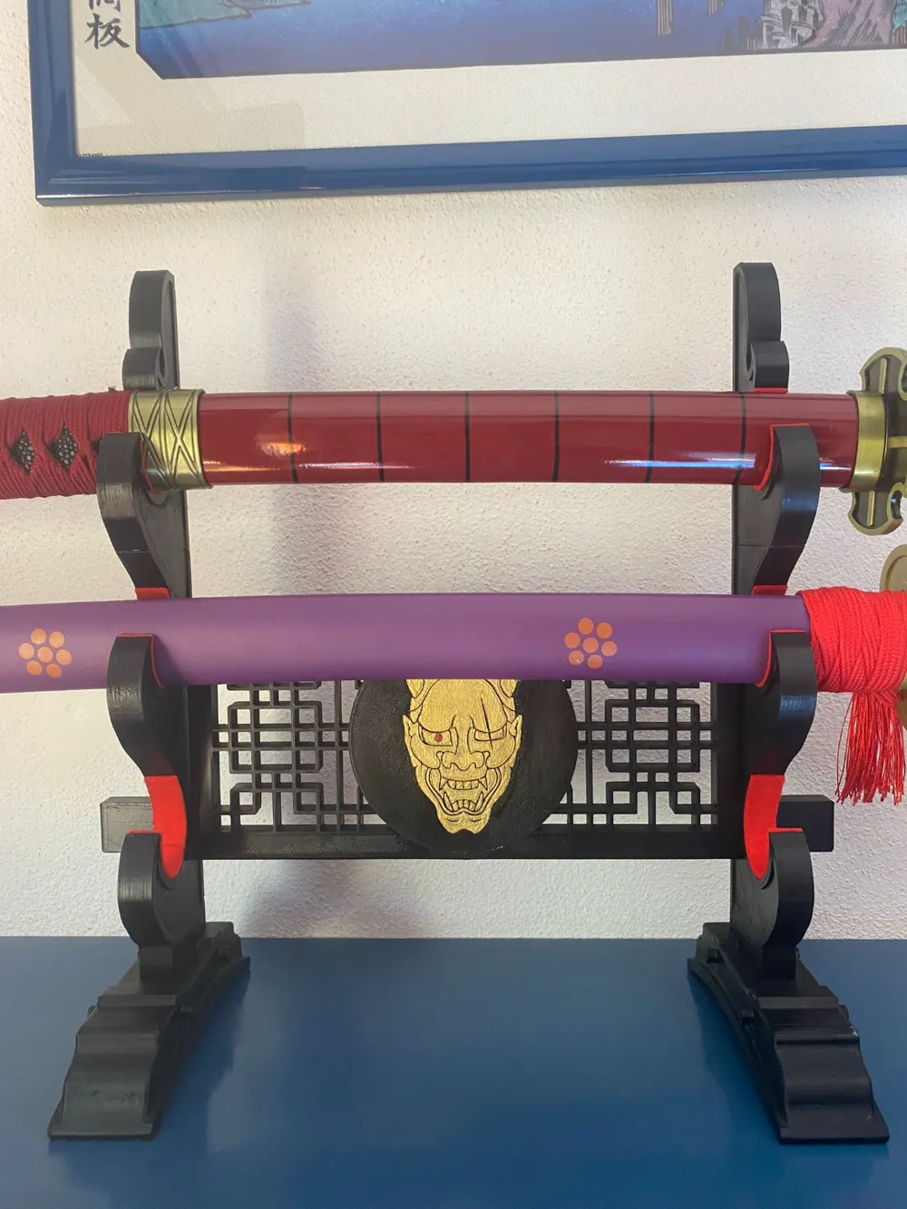 Triple Katana Stand (Demon Zoro version) (A1 mini) - Free 3D Print ...